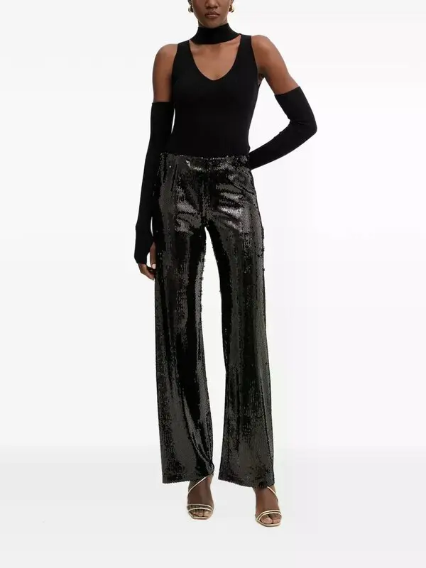 HAVEONE Ribbed V-neck Top With Integrated Collar And Detachable Sleeves