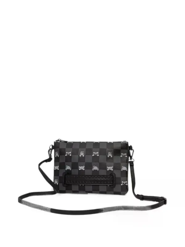 SPRAYGROUND Shark Mouth Check-pattern Clutch Bag - Black