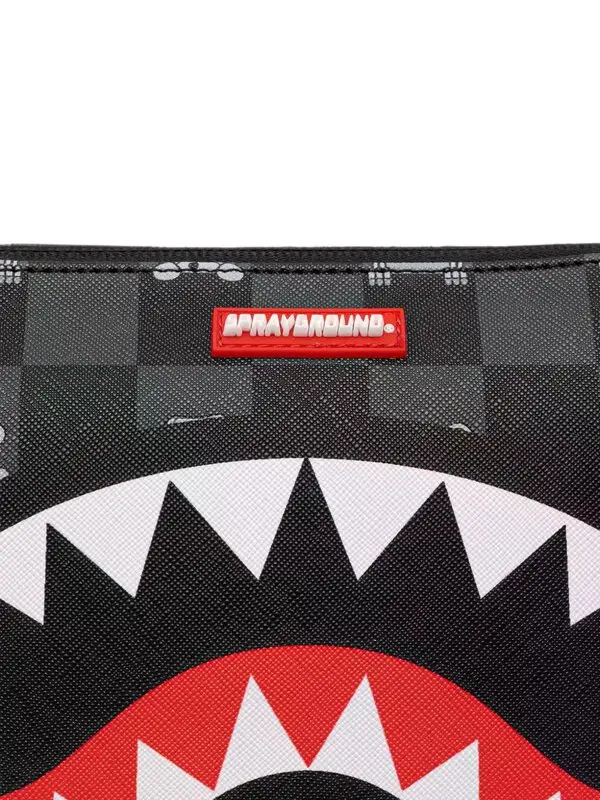 SPRAYGROUND Shark Mouth Check-pattern Clutch Bag