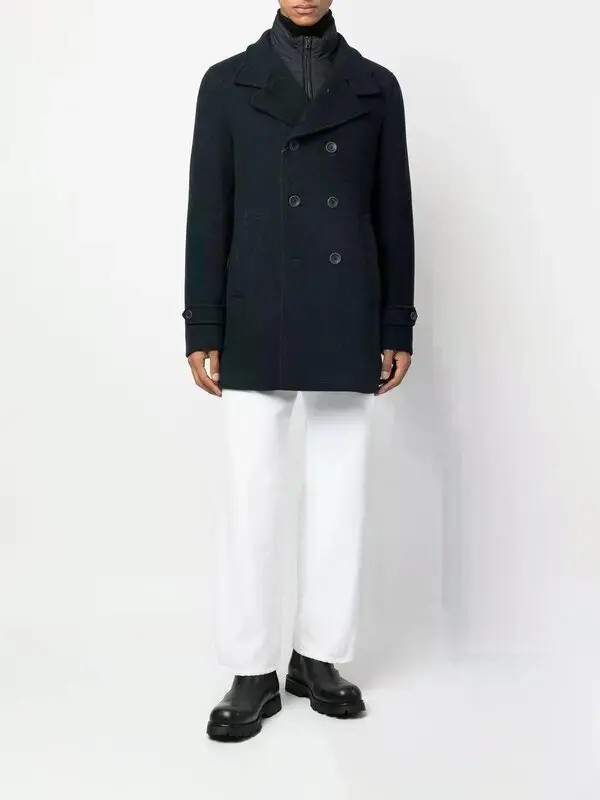 Herno Double-breasted Wool Blend Coat
