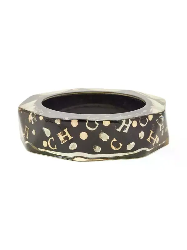 Carolina Herrera Resin Bangle With Gold Logo Detail