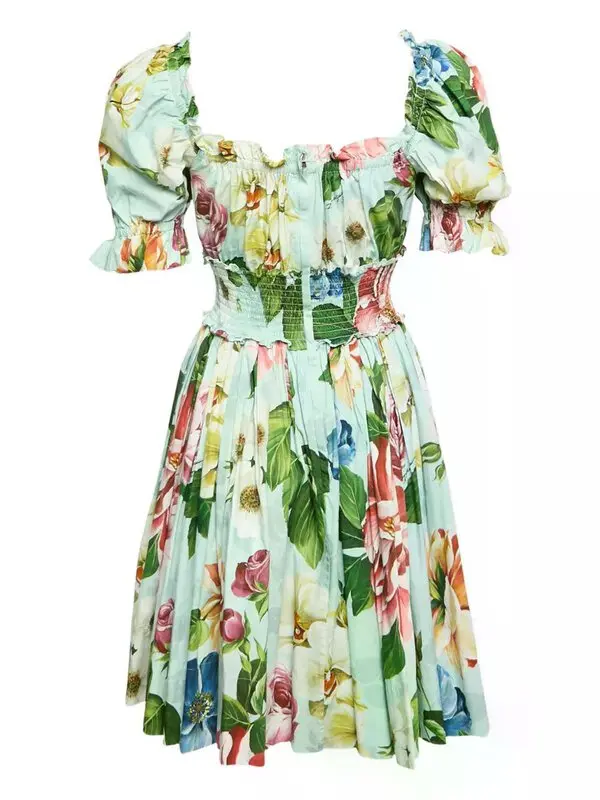 Dolce & Gabbana Floral-print Smocked Dress