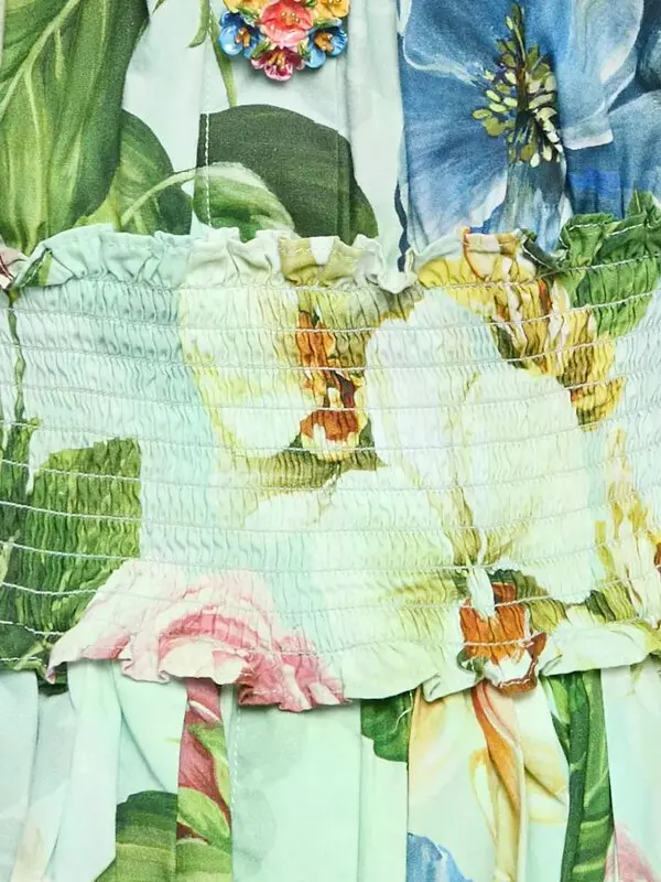 Dolce & Gabbana Floral-print Smocked Dress