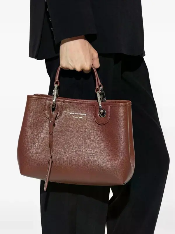 Emporio Armani Logo Print Tote Bag - Brown