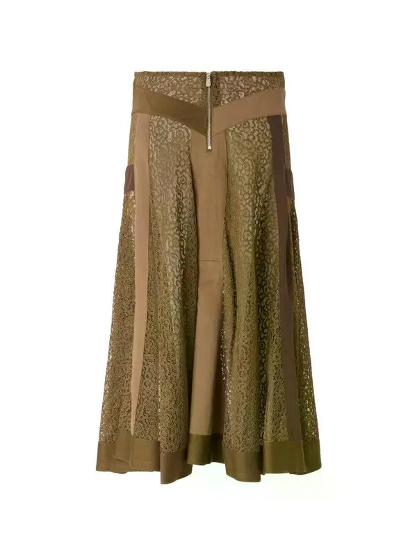 Pinko Lace-panelled Patchwork Midi Skirt