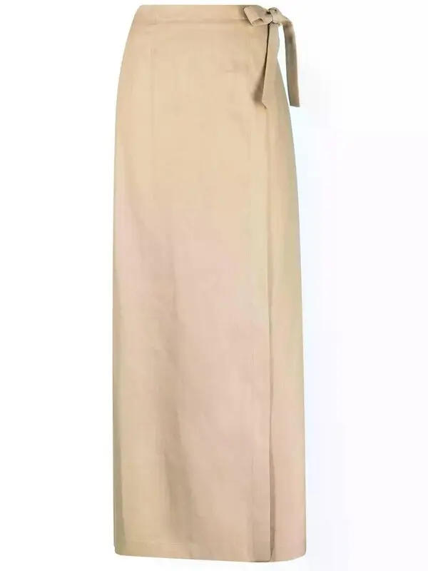 Alberta Ferretti Linen-blend Wrap Maxi Skirt
