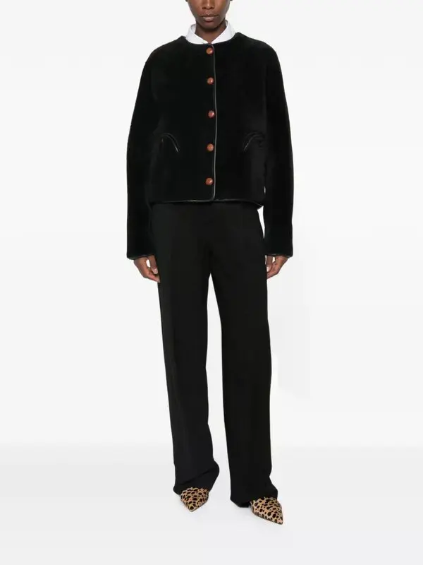 BLAZÉ MILANO Shearling Button-up Jacket