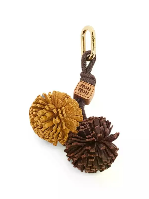 Miu Miu Pompom Leather Bag Charm