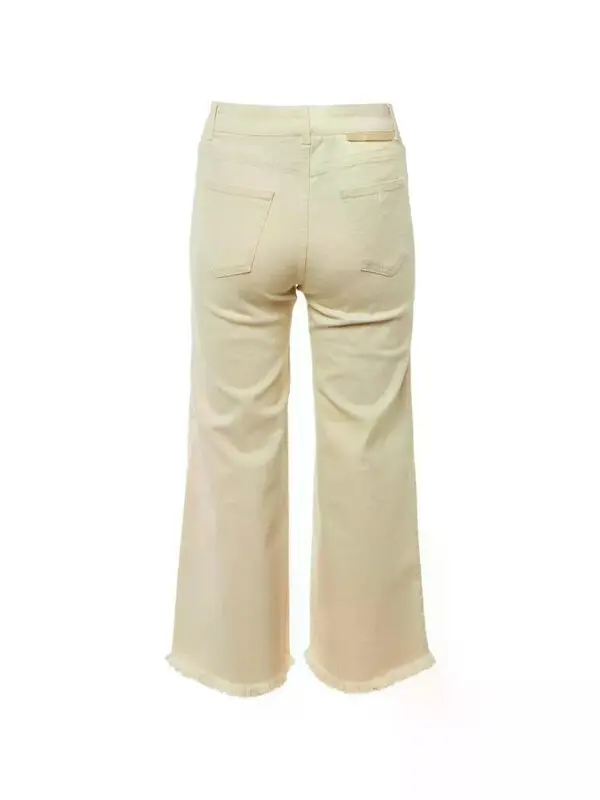 Stella McCartney Paneled Frayed Hem Straight Leg Jeans