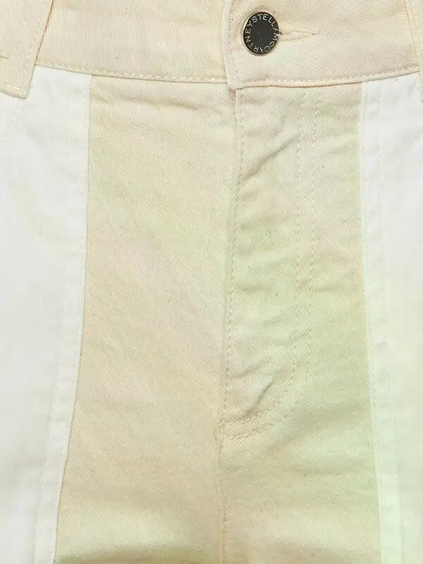 Stella McCartney Paneled Frayed Hem Straight Leg Jeans