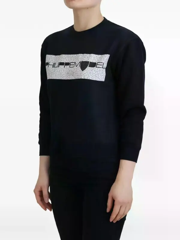 Philippe Model Graphic Print Crew Neck Sweater - Black