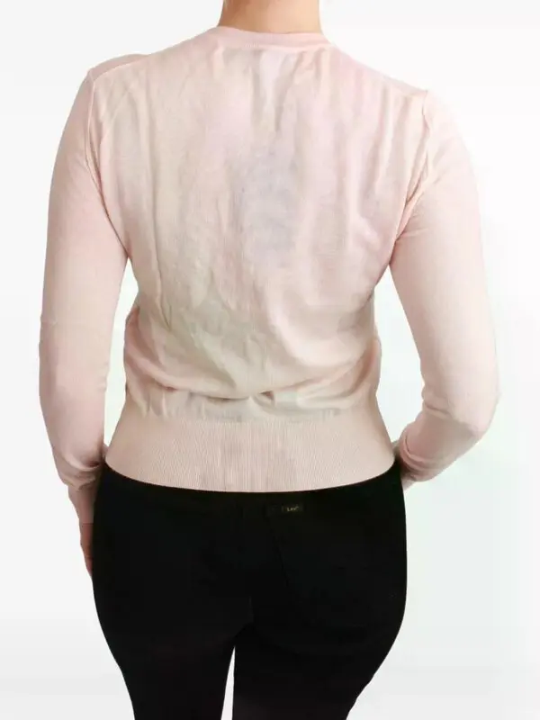 Dolce & Gabbana Floral Embroidered Cashmere Crew Neck Sweater