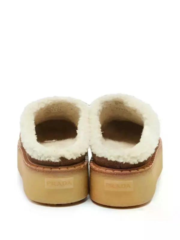 Prada Shearling-trim Flat Mules