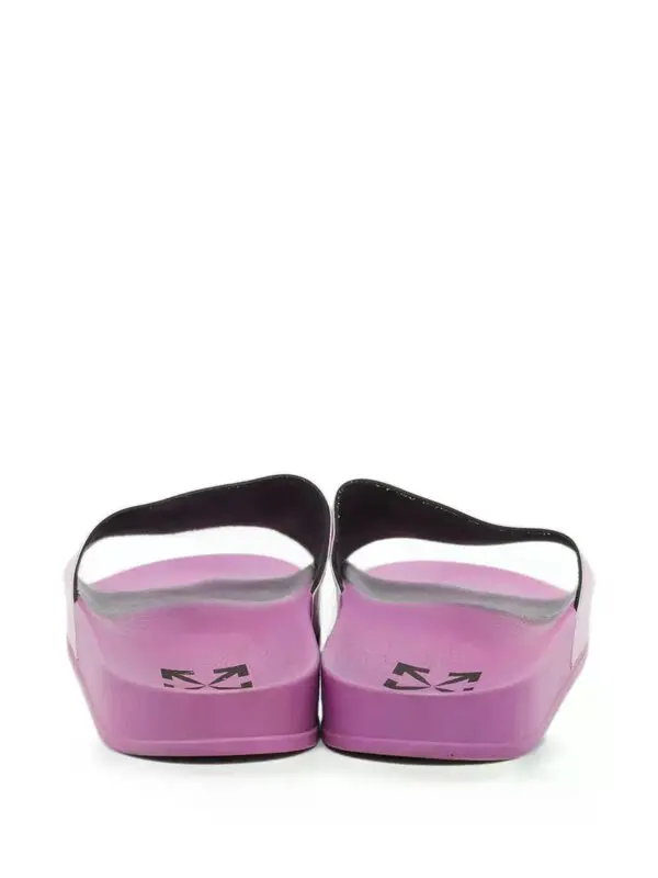Off-White Logo Print Open Toe Slides