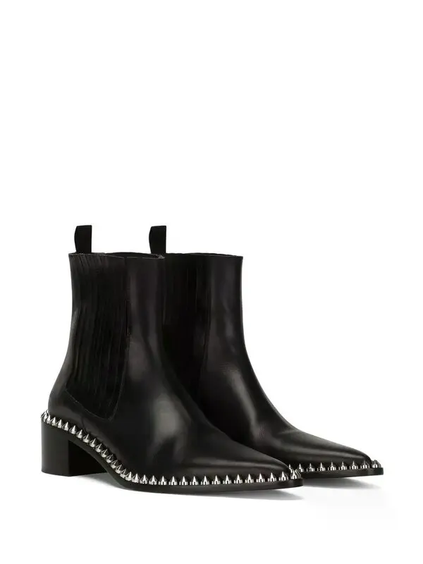 Dolce & Gabbana Studded Leather Ankle Boots