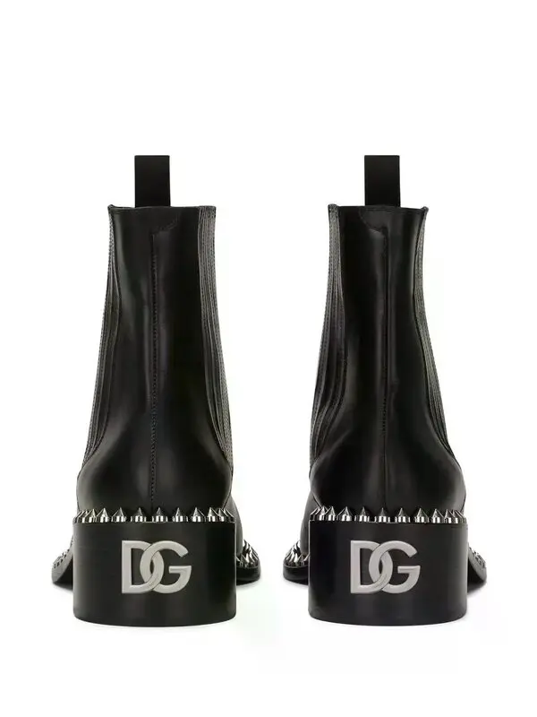 Dolce & Gabbana Studded Leather Ankle Boots
