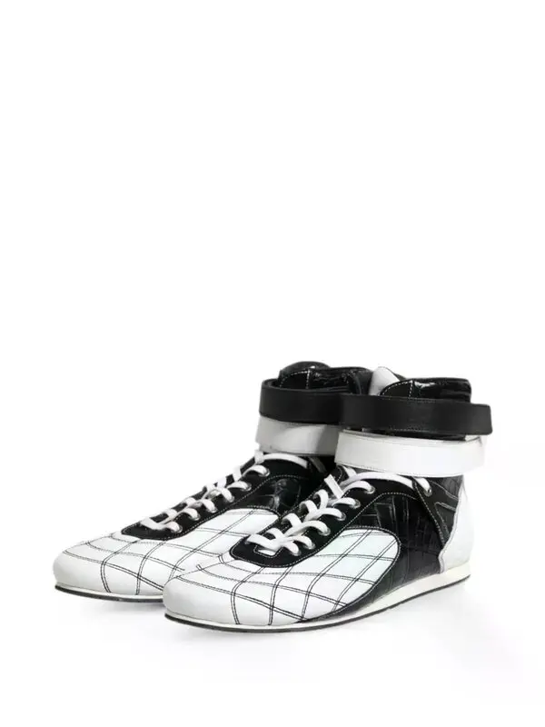 Dolce & Gabbana Quilted Crocodile-effect Sneakers