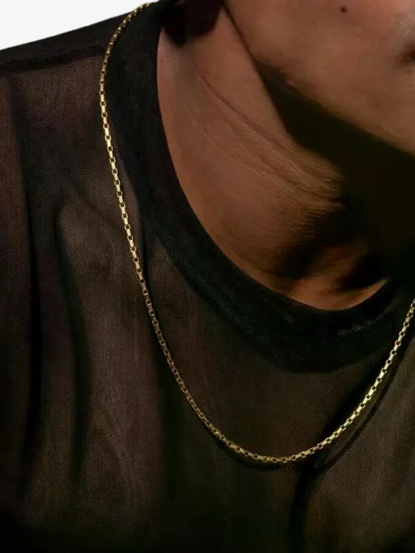 YOJ Rectangular Link Chain Necklace - Gold