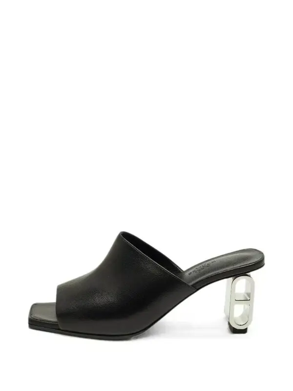 Hermès Leather Square Toe Cut-out Heel Slip-on Sandals