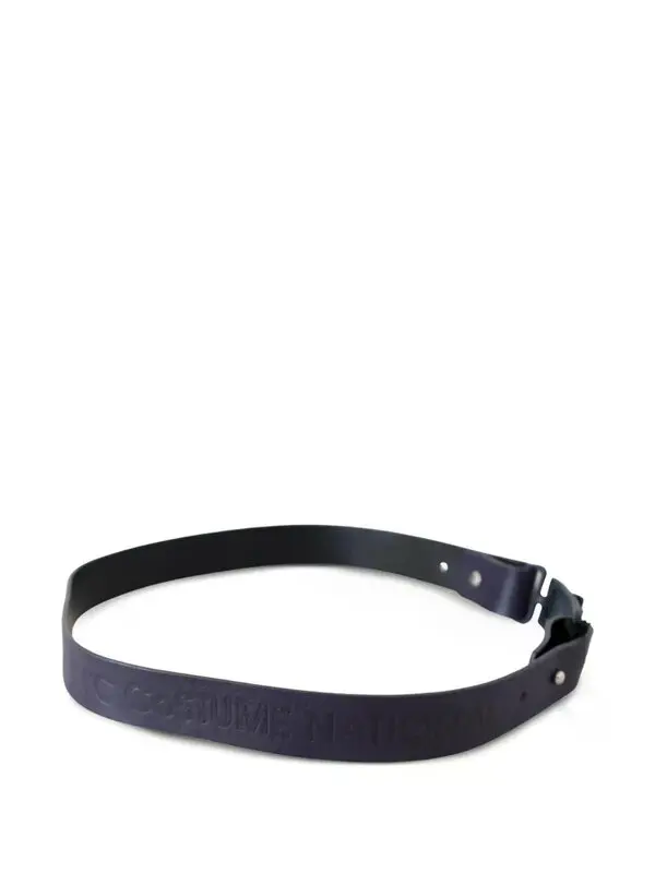 Costume National Embossed Logo Leather Belt