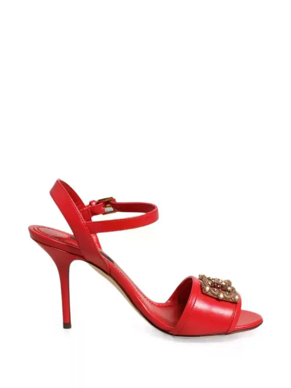 Dolce & Gabbana Pearl Embellished Dg Amore Sandals