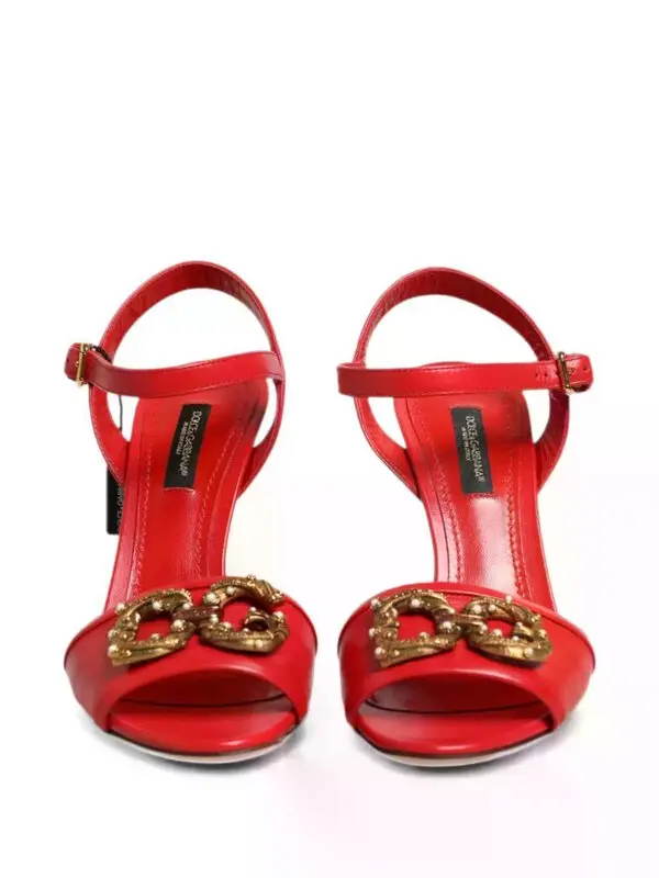 Dolce & Gabbana Pearl Embellished Dg Amore Sandals
