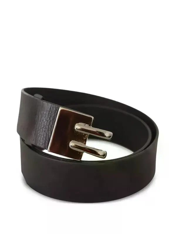 Costume National Leather Belt With Buckle Fastening