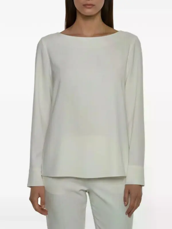 Sonia Rykiel Paris Crew-neck Long-sleeved Crepe Blouse