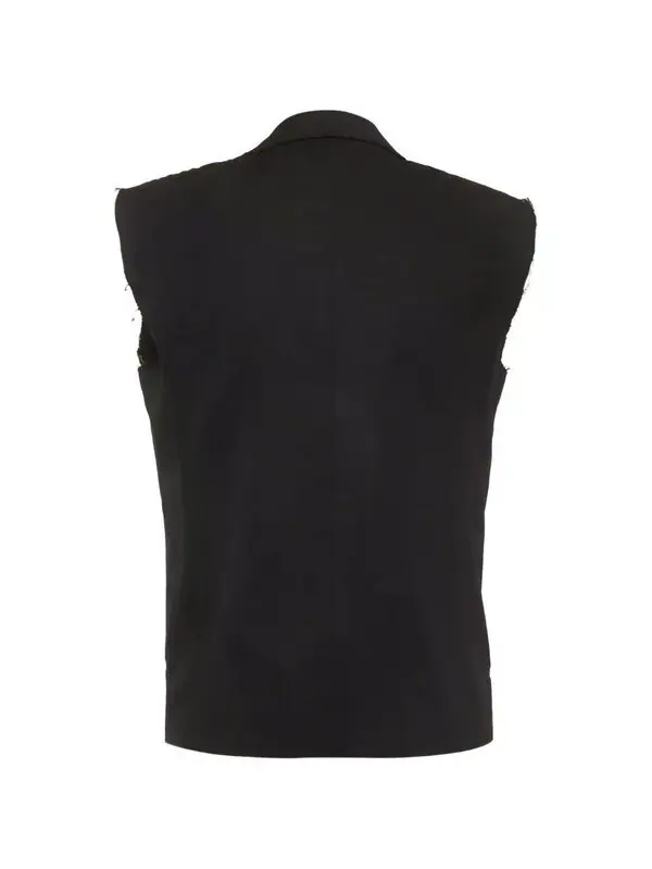 Saint Laurent Sleeveless Distressed Blazer-style Waistcoat