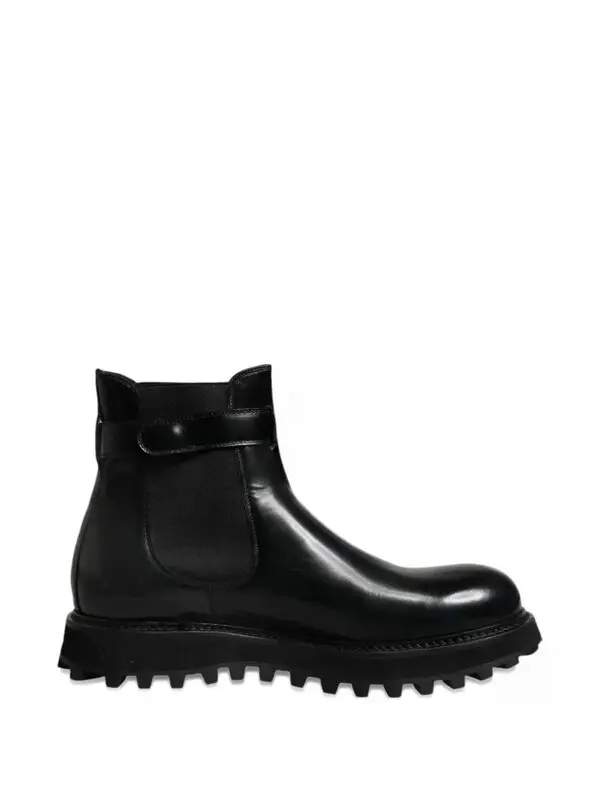 Dolce & Gabbana Polished Leather Belted Ankle Boots
