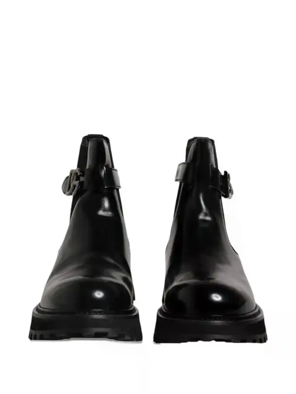 Dolce & Gabbana Polished Leather Belted Ankle Boots