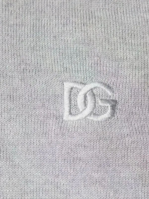 Dolce & Gabbana Wool Crew-neck Sweater With Embroidered Logo