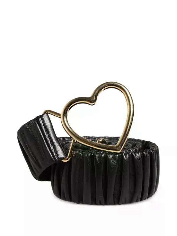 Dolce & Gabbana Heart Buckle Ruched Belt