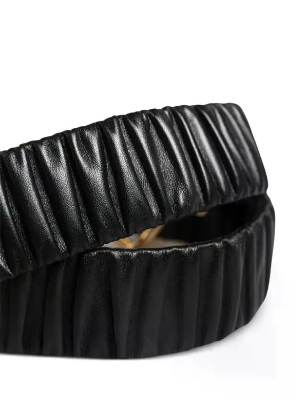 Dolce & Gabbana Heart Buckle Ruched Belt