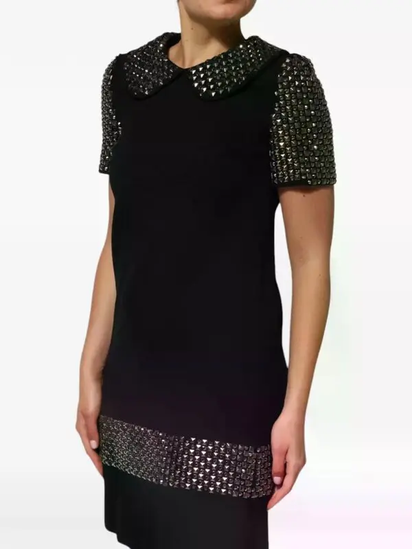 Dolce & Gabbana Embellished Peter Pan Collar Mini Dress