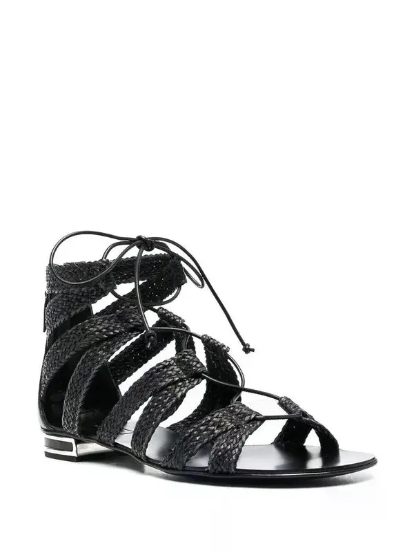 Casadei Spartan Woven Gladiator Sandals