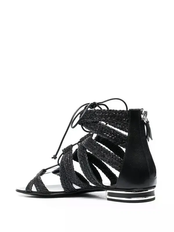 Casadei Spartan Woven Gladiator Sandals