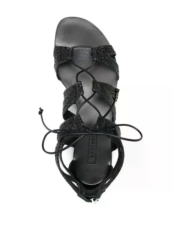 Casadei Spartan Woven Gladiator Sandals