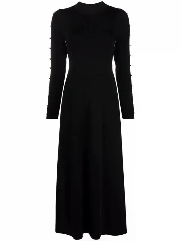 Sandro Silvia Button-sleeve Long Dress