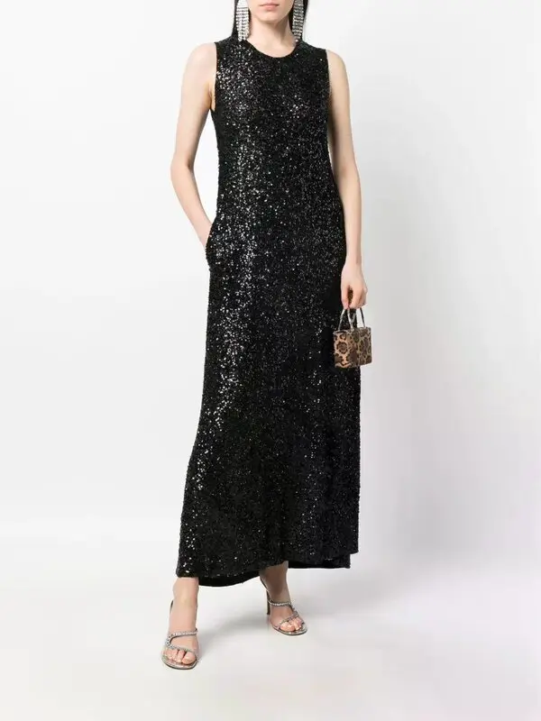 Norma Kamali Sequin-embellished Swing Dress