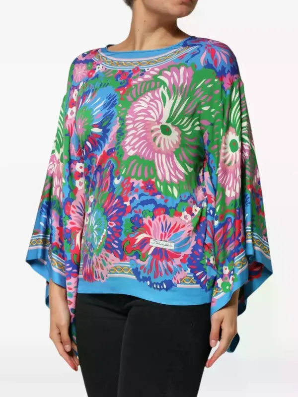 Dolce & Gabbana Floral Print Silk Top