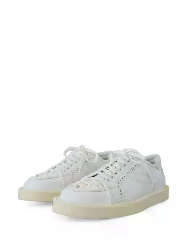Dolce & Gabbana Perforated Leather Lace-up Sneakers