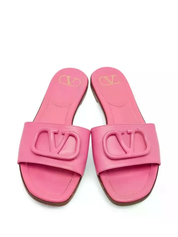 Valentino Garavani Vlogo Signature Leather Slide Sandals