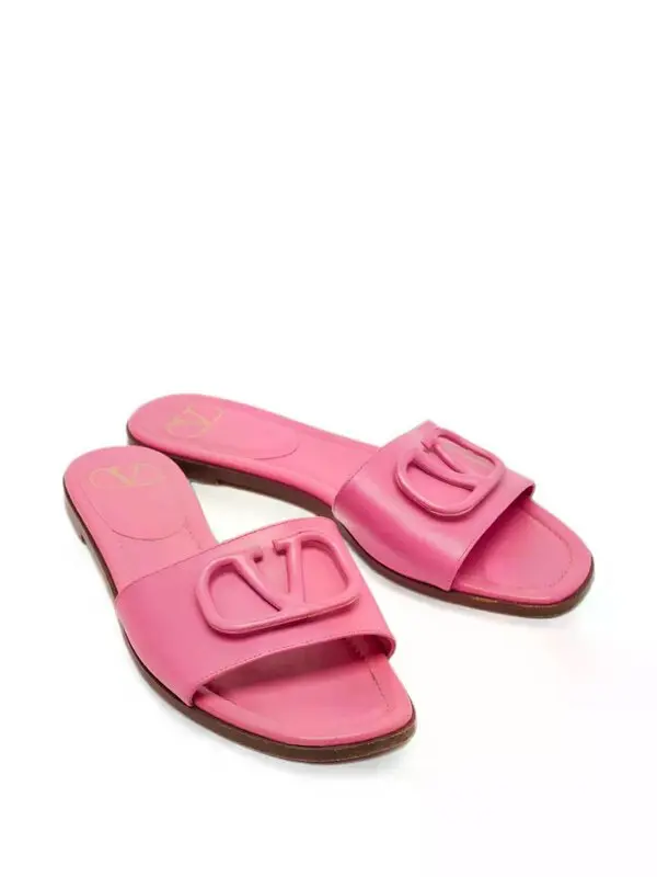 Valentino Garavani Vlogo Signature Leather Slide Sandals