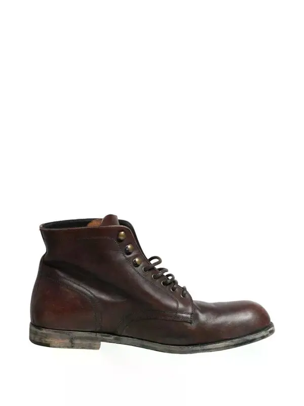 Dolce & Gabbana Leather Lace-up Ankle Boots
