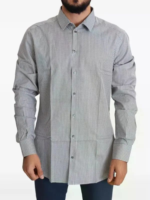 Dolce & Gabbana Gold Gingham-check Shirt