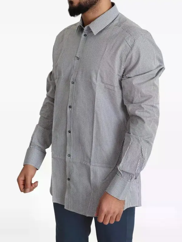 Dolce & Gabbana Gold Gingham-check Shirt