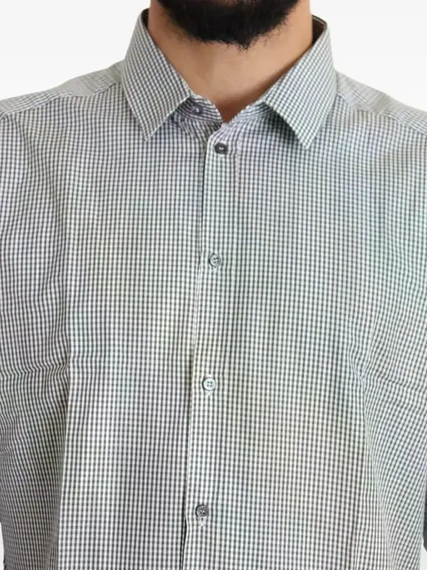 Dolce & Gabbana Gold Gingham-check Shirt
