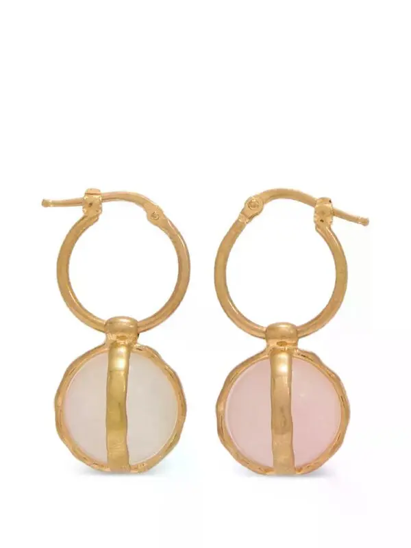 JIL SANDER Rose Quartz Pendant Earrings - Pink