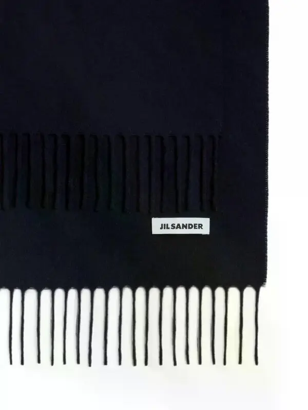 JIL SANDER Slim Wool Scarf - Blue